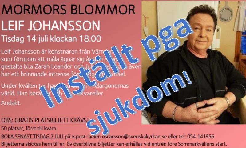Inställt! Sommarkväll - Mormors blommor med Leif Johansson - Karlstads pastorat